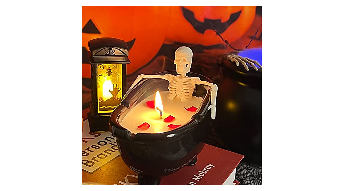 Unique Skeleton Candle for Spooky Halloween Decor