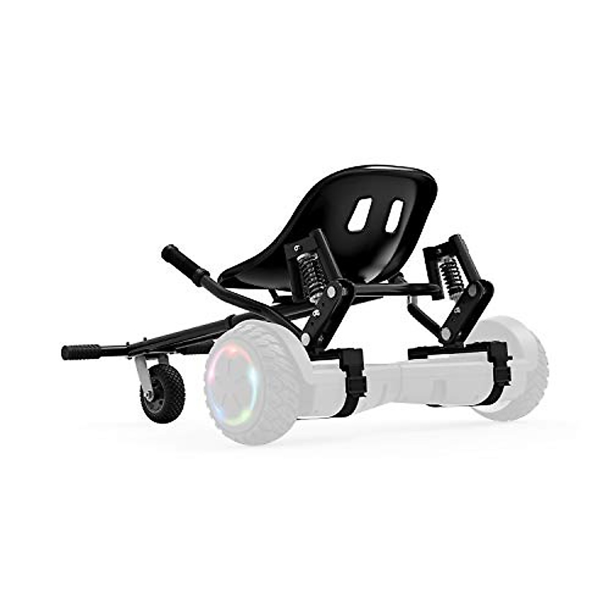 Jetson JetKart 2.0 Universal Hoverboard Attachment, 6" Tire, Bucket Seat, Adjustable Footrest Accommodates Most Heights, Ages 12+, Black, JKAR20-BK