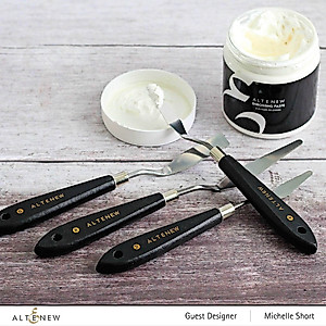 Altenew Mixed Media Palette Knife Set, 4 Stainless Steel Palette Knives with Wood Handles, Spatula Painting Knives with Flexible Different Sized Blades