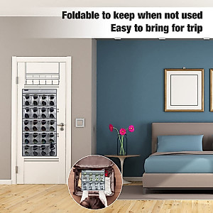 ANZORG Dual Sided Hanging Sunglasses Organizer Storage Wall Mounted Eyeglasses Holder Eyewear Display Case with 40 Clear Slots (40 Pockets-Grey)