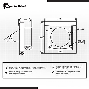 4 Inch Dryer Vent Guard | Dryer Vent Cover Outside | Exhaust Exterior Vent Cover | Bathroom and Dryer Vent Cover | Dryer Vent Cover for Dryer Vent Pipe | Wall Cap | Dryer Vent Covers (4" - White)