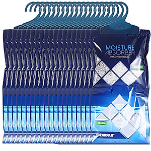 ZARPAX Hanging Moisture Absorber Activated Charcoal 10.6 oz/300g | Moisture Absorbing Bags for Bathroom, Closet & Kitchen | Removes Moisture, Humidity & Odors | Portable Dehumidifier | Set Of 20