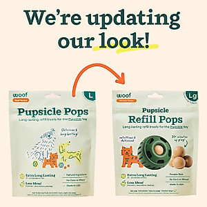 WOOF Pupsicle Pops, Delicious Long Lasting Dog Treats, Refills for The Pupsicle, Pre-Made Refill Treats for Dogs, Natural Ingredients, Low-Mess Beef Pet Treats - Large Pops - 7 Count