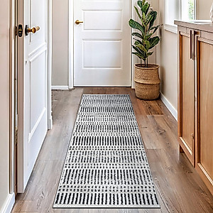 Rugshop Contemporary Stripe Lines High Traffic Living Room,Bedroom,Kitchen, Home Office Runner Rug 2' x 7' Cream