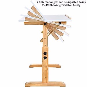 MEEDEN White Board Drafting Table and Stool Set, Height Adjustable Artist Stool and Craft Table, Tiltable Tabletop of Drawing Desk, Wooden Stool, Perfect for Writing, Artwork, Artists Studio