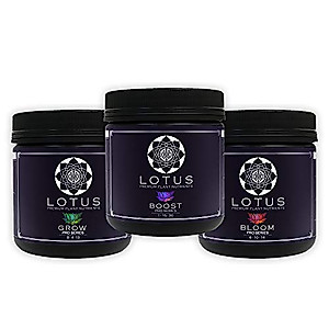 Lotus Nutrients Starter Kit (Bloom, Boost, and Grow) - Most Advanced Plant Nutrients and Bloom Booster - Powder Plant Fertilizer for Soil, Coco Coir, Hydroponics - Plant Food for Any Medium