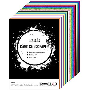 Caydo 50 Sheets Assorted Cardstock Paper, Including Glitter Paper Metallic Foil Paper and Colored Craft Card Stock for Party Wedding Decor Gift Box Scrapbook Origami (A4 Size)