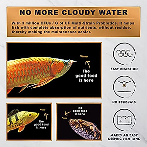 Ultra Fresh Monster Fish Food, Wild Sword Prawns, Floating Sticks for Oscars, Large Cichlids and Tropical Fish, Carnivorous Jumbo Stick 13.58 oz