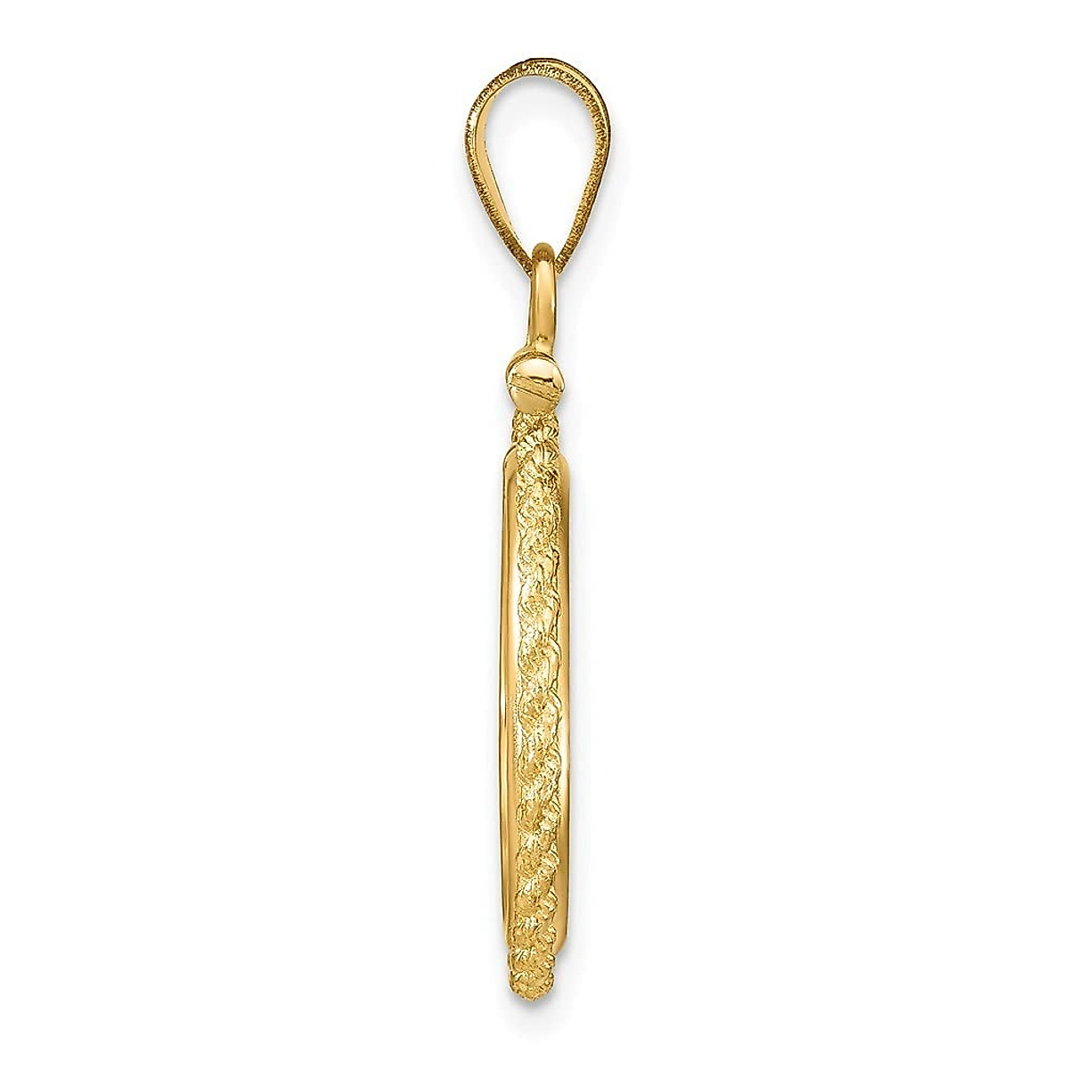 Roy Rose Jewelry Gold Coin Pendant Mounting - 16.5mm Coin Size - Casted Rope Design Frame - 14K Yellow Gold - Screw Top with Bail