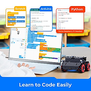 Makeblock mBot Mega Robot Kit with Mecanum Wheels, Programmable Robotics Kit Compatible with Arduino IDE and Raspberry Pi for Teens & Adults, Robotics Gift for Learning Coding, Robotics, Electronics