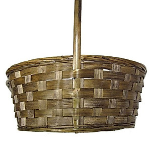 The Lucky Clover Trading 12 Inch Round Bamboo Basket with Handle