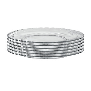 Duralex tempered Glass Paris Dinner Plate 9 Inch, 23 Cm-Set of Six, Clear