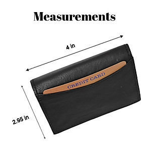 Genuine Leather Expandable Credit Card Outside Id Business Card Holder Wallet 070BK