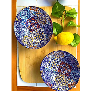 Portuguese Pottery Alcobaça Ceramic Side Dish Serving Bowl - Set of 2