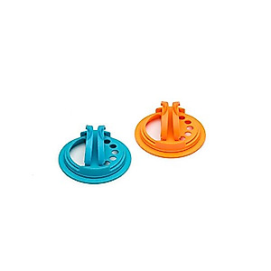 Jarware Spice Lids for Regular Mouth Mason Jars, Set of 2, Orange and Blue