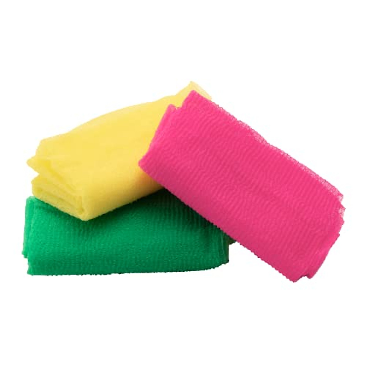 S&T INC Exfoliating Body Scrubber, Back Scrubber for Shower and Exfoliating Cloth, 11.8 Inch x 35.4 Inch, Assorted, 3 Pack