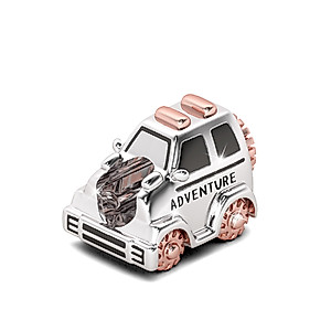 GNOCE SUV Car Charms for Bracelet 925 Sterling Silver Bead ADVENTURE Charms for Women Jewelry Gift