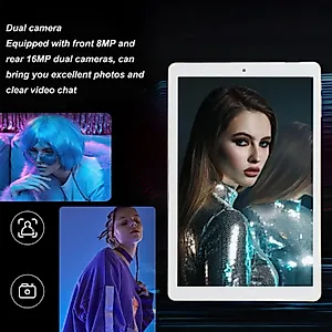 Acogedor 10.1 Inch Tablet for Android 11.0, 5G WiFi 4GB RAM, 64GB ROM, 16MP Dual Camera and Speaker, MT6735 8 Core, HD Tablet with BT Earphone (U.S. regulations)