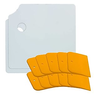 Custom Shop 12" x 12" Autobody Filler Plastic Mixing Board/Palete (Pack of 2) with 3 Inch Body Filler Spreaders (Pack of 10) for Automotive Body Fillers, Putties and Glazes