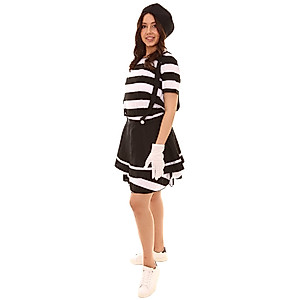 HPO Adult Woman's Mime Black & White Halloween Costume Small (Medium)