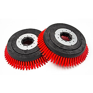 8.7" Rotary Brush with Bristles for SANITMAX SM430 Floor Scrubber Machines, Polypropylene, Red (Pack of 2)