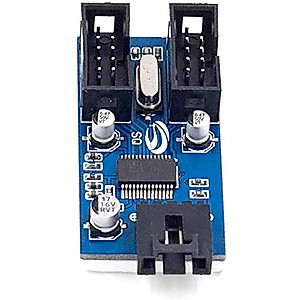 9pin USB Header Male 1 to 2 Female Extension Splitter Cable Connector Adapter (Male 1 to 2 Female)