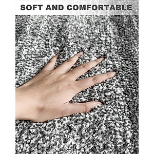 Artnice Grey 24"x36" Soft Machine Washable Non-Slip Bath Mat, Absorbent & Quick Drying, Modern Bathroom Rug