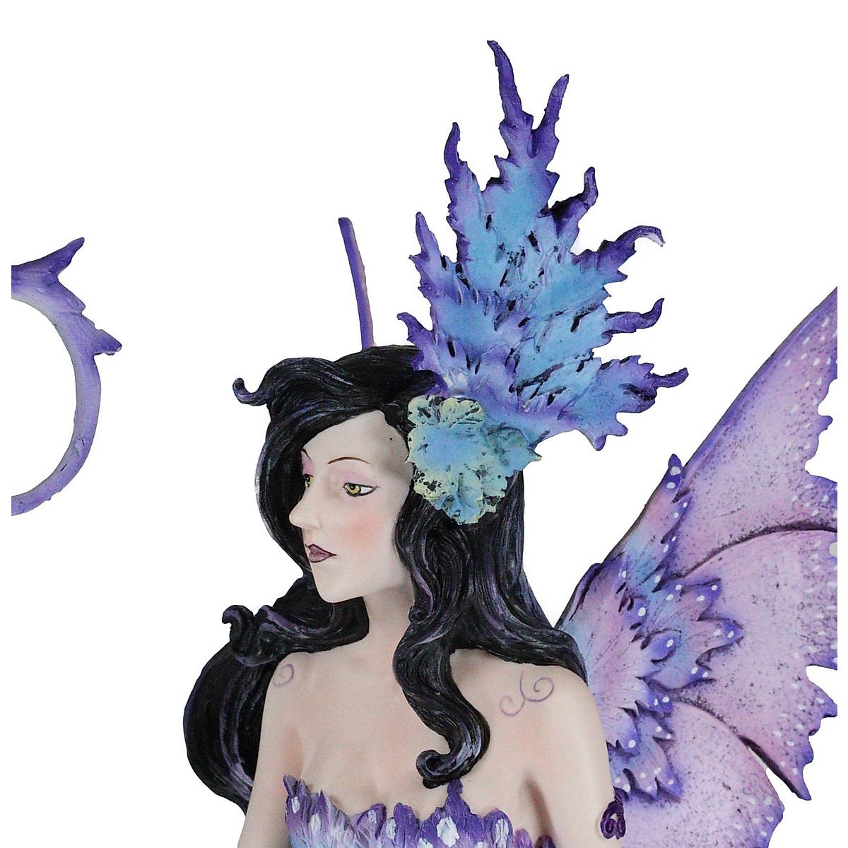 Ebros Large Amy Brown Spring Season Purple Lavender Fairy Holding Curling Magical Staff Statue 17.75" Tall Fantasy Mythical Faery Garden Magic Collectible Figurine Fairies Pixies Nymphs Decor