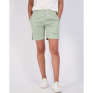 4-Pack: Womens Bermuda Active Athletic Dry Fit Womans Shorts for Women Knee Length Casual Sweat Summer Exercise High Waisted Pull on Pockets Running Sport Short Workout Gym Lounge Casual - Set 1, L