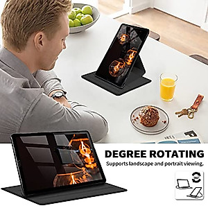 Case for Amazon Fire 7 (7 inch, 9th/7th/5th Generation, 2019/2017/2015 Release), 360 Degree Multi-Viewing Angles Adjustable Stand PU Leather Cover, Sugar Skull