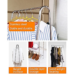 susunnus Small Clothes Rack with Shelves Stainless Steel Narrow Garment Rack for Hanging Clothes Hanger Rack Small Clothing Rack for Bedroom,Entrance Hall, Minimalist H 65.35in