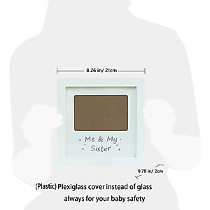 HAMUIERS Me and My Sister Picture Frame, Sibling Gifts, Little or Big Sister Gift, Gender Neutral Baby Keepsake Frame, Nursery Décor, White