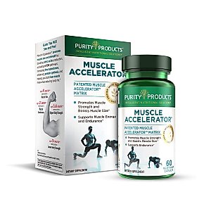Purity Products Muscle Accelerator 650 mg Patented & Clinically Tested Muscle Accelerator Blend of Ayurvedic Herbal Extracts Promotes Strength, Endurance + Muscle Growth - 60 Veg Caps