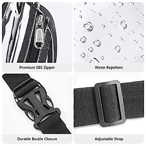 Mossio Clear Sling Bag Stadium Approved, Crossbody Backpack Mini Shoulder Chest Daypack for Concert, Beach, Travel & Sporting Black