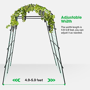 VIVOSUN 7Ft. Arch Trellis for Climbing Plants, 7 x 6 x 7ft Tall Metal Tunnel Trellis, Lightweight Metal Plant Support Archway with Nylon Netting for Climbing Vine, Vegetables, Fruits, Flowers, Black