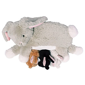 Manhattan Toy Nursing Nola Nurturing Rabbit Stuffed Animal with Plush Baby Bunnies