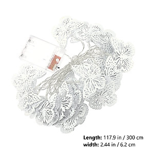 Uonlytech 1 Set String Butterfly String Lights Led Decor Indoor Decor Animal Decor Led Light Butterfly Decor Butterfly Lights Outdoor Butterflies Lights Decor Shop Window Decorations White