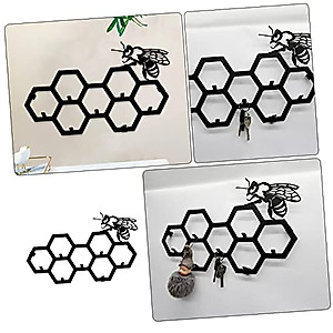 NOLITOY Towel Hooks Entryway Mount Coat Clothes Ornament Beehive Hats with Honeycomb Organizer Keys Decorative Iron Home Panel Mounted Hangers Art Household Cling Window Sunflower Hollow Towel Hook