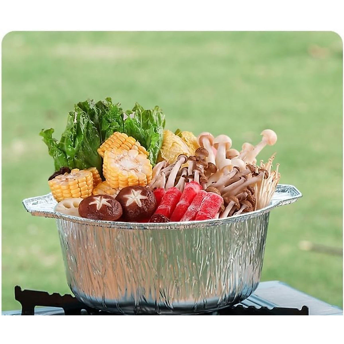 Aluminum Round Foil Pan Disposable Cooking Pots,8 Inch Disposable Aluminum Pots with Lids,Aluminum Foil Pots for Cooking,Disposable Food Container for Baking Cooking (5 Pcs)