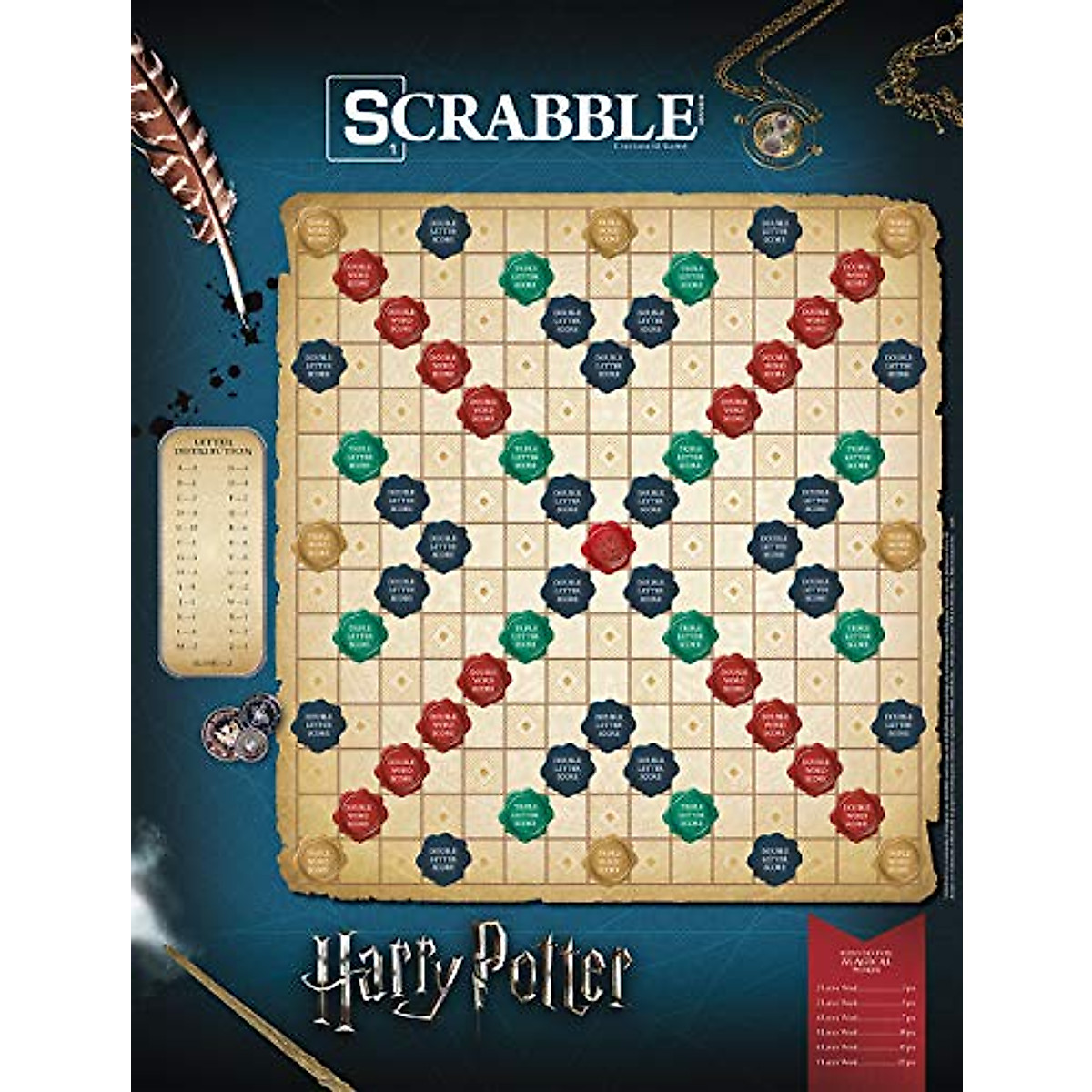 Scrabble World of Harry Potter Board Game | Official Scrabble Game Featuring Wizarding World Twist | Custom Harry Potter Game of Scrabble | Scrabble Tiles & Scrabble Board | Scrabble Word Game