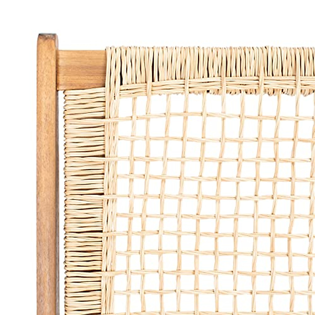 Safavieh Outdoor Collection Chantelle Acacia Wood/Light Brown Woven Rattan 5-Piece Patio Set PAT7076A, Natural/Natural