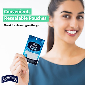 Armonds ProPicks Original Dental Picks for Teeth Cleaning - Disposable Plastic Toothpicks for Teeth & Gums - Cleans Teeth & Massages Gums - Fresh Mint Flavor - 3 Packages x 120 Interdental Tooth Picks