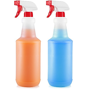 Zulay Home 24 oz Spray Bottle - Heavy Duty Cleaning Spray Bottles For Cleaning Solutions - Leakproof Cleaning Spray Bottle Set with Adjustable Nozzle & Spring Loaded Trigger (2 Pack)