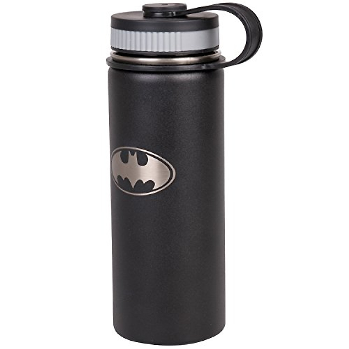 Batman Stainless Steel Travel Water Bottle, 18oz - Wide Mouth Double Walled Vacuum Insulated Thermos for Coffee & More - Gift for DC & Justice League Fans, Teens, Adults, Fathers Day