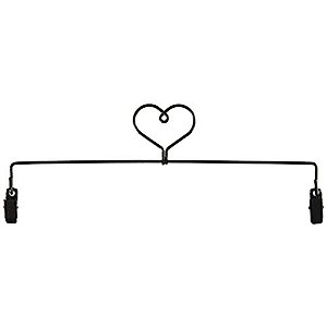 Ackfeld Manufacturing 12in Heart Clip Holder Hanger, Charcoal, 0.3x15x8.5 inch