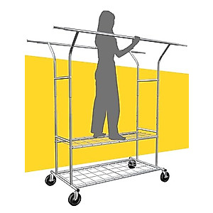 Raybee Clothing Rack Heavy Duty Clothes Rack Load 650Lbs Clothing Racks for Hanging Clothes Rolling Clothes Rack Metal Clothing Rack Heavy Duty Garment Rack Portable Clothes Rack with Wheels
