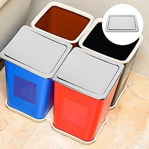Kichvoe Trash and Waste Chute Lid Recessed Counter Top Covers Countertop Stainless Steel Balance Flap Cover, Surface Trash Grommet Swing Trash Can Lid B