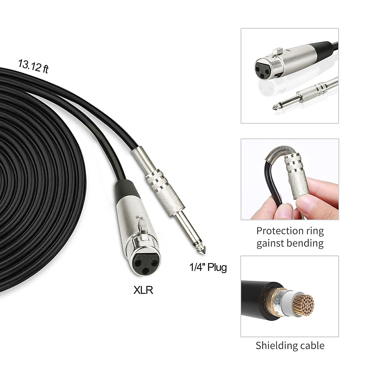 Marengo Handheld Dynamic Microphone for Karaoke Singing, Wired XLR Microphone with On and Off Switch and 13ft Detachable XLR Cable