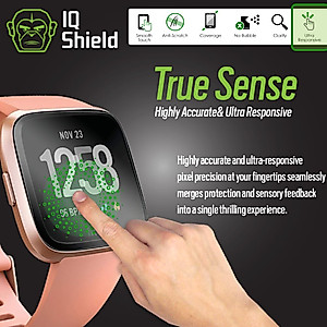 IQShield Screen Protector Compatible with Fitbit Versa 2 (6-Pack) Anti-Bubble Clear TPU Film