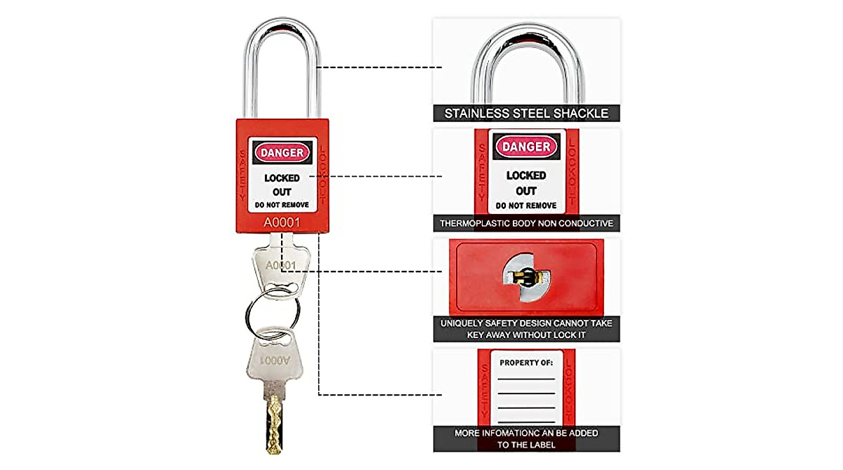 SAFBY 10 Keyed Different Lockout Tagout Locks for Safety and Security